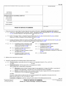 FL-115 - Proof of Service of Summons | Pinkham & Associates