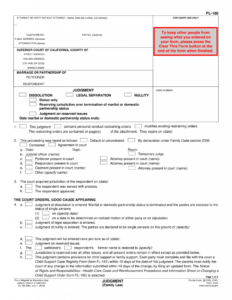 FL-180 - Judgment: Dissolution, Legal Separation, Nullity